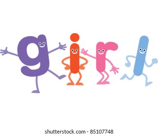 Fun Girl Word Stock Vector (Royalty Free) 85107748 | Shutterstock