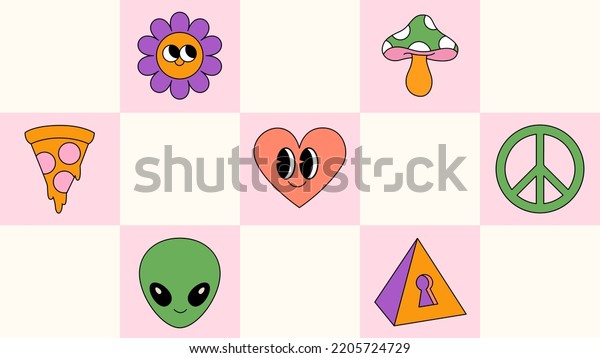 Fun Groovy Retro Clipart Elements Set Stock Vector (Royalty Free ... Fun Groovy Retro Clipart Elements Set Stock Vector (Royalty Free ...