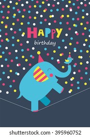 Fun Happy Birthday Card Vector Illustration Stock Vector (Royalty Free ...