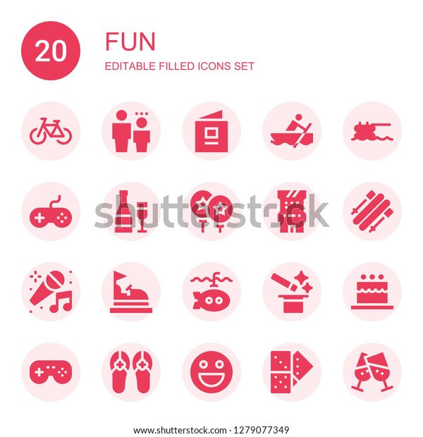 Fun Icon Set Collection 20 Filled Stock Vector (Royalty Free ...
