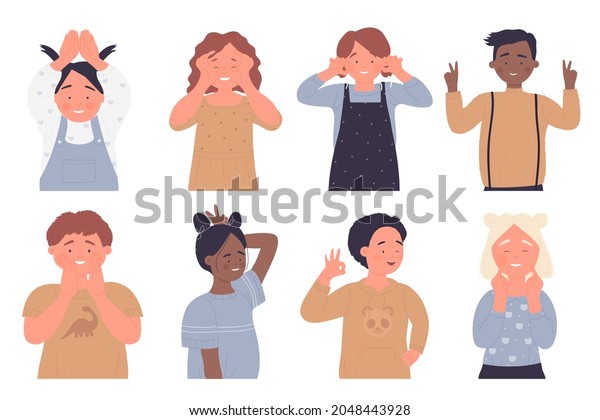 Fun Kids Vector Illustration Set Isolated Stock Vector (Royalty Free ...