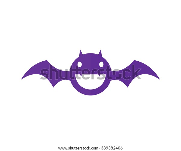 Fun Laugh Happy Purple Bat Silhouette Stock Vector (Royalty Free ...