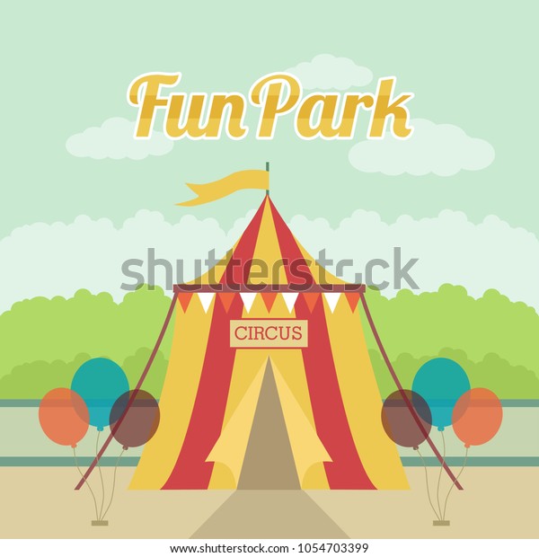 Fun Park Illustration Stock Vector (Royalty Free) 1054703399 | Shutterstock