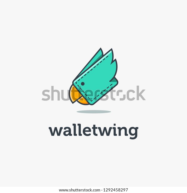 Fun Playful Wallet Bird Logo Icon Stock Vector (Royalty Free) 1292458297