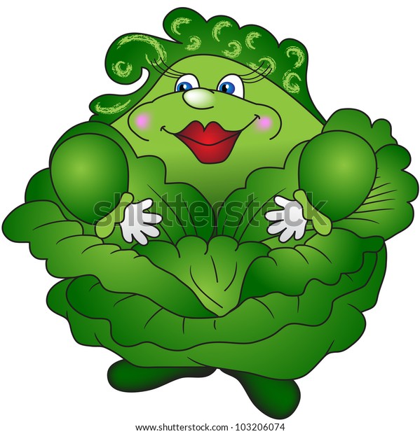 Fun Proud Thick Green Cabbage Vector Stock Vector (Royalty Free ...