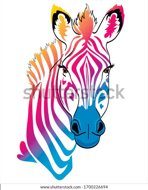 Fun Zebra Stripes Rainbow Colors Humor Stock Vector (Royalty Free ...