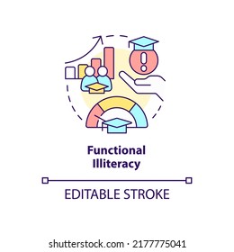 Functional Illiteracy Concept Icon Social Effect Stock Vector (Royalty ...