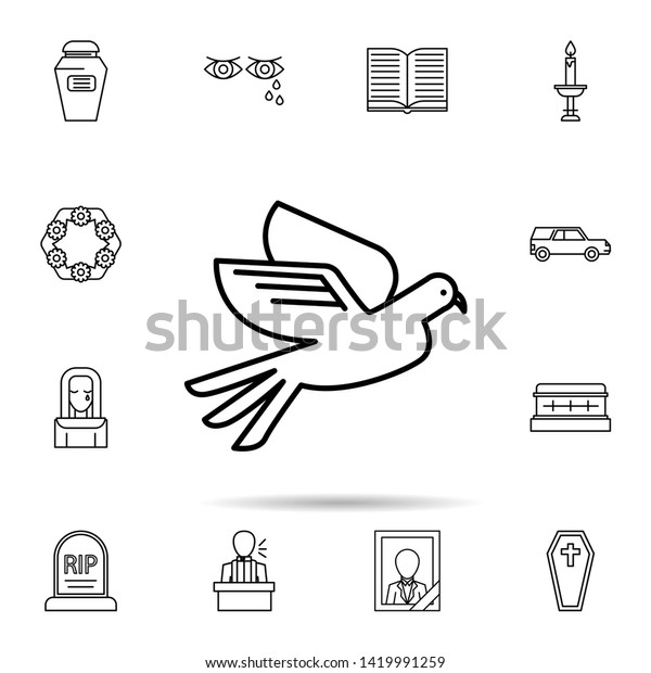 Funeral Dove Icon Universal Set Funeral Stock Vector (Royalty Free ...