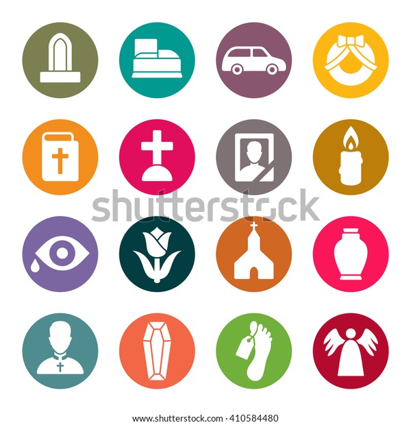 Funeral Icon Set: vetor stock (livre de direitos) 410584480 | Shutterstock