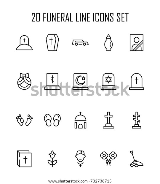 Funeral Icon Set Collection High Quality Stock Vector (Royalty Free ...