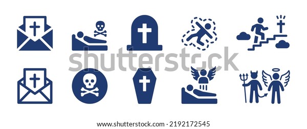 Funeral Icon Set Death Symbol Vector Stock Vector (Royalty Free ...
