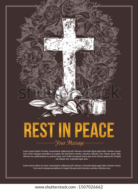 Funeral Service Vector Hand Drawn Design Stock Vector (Royalty Free ...