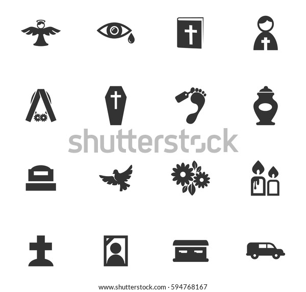 Iconos vectoriales de servicio funerario para: vector de stock (libre ...