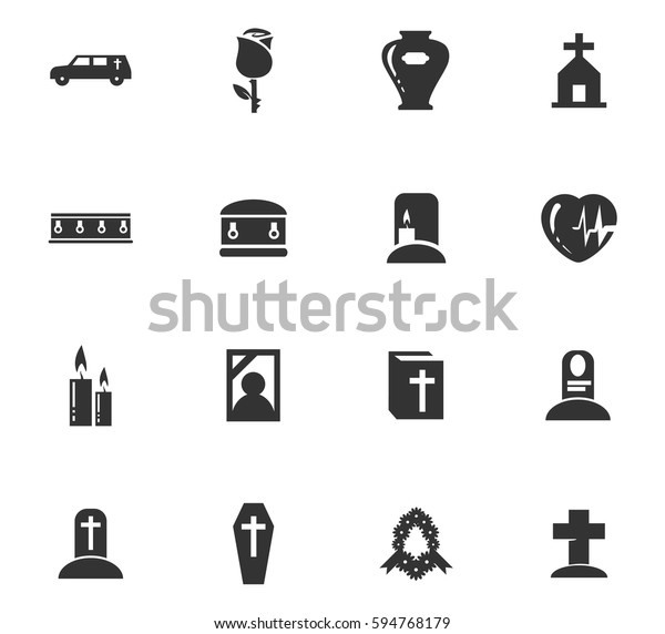 Funeral service vector icons for user interface design