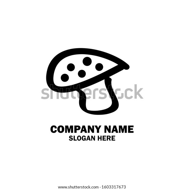 Fungi Logo Concept Line Art Style Stock Vector (Royalty Free ...