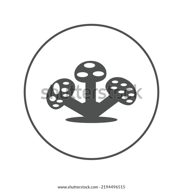 Fungi Toadstool Mushroom Icon Circle Version Stock Vector (Royalty Free ...