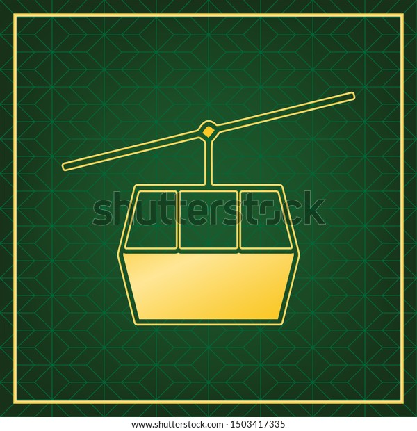 Funicular Cable Car Sign Golden Icon Stock Vector (Royalty Free ...