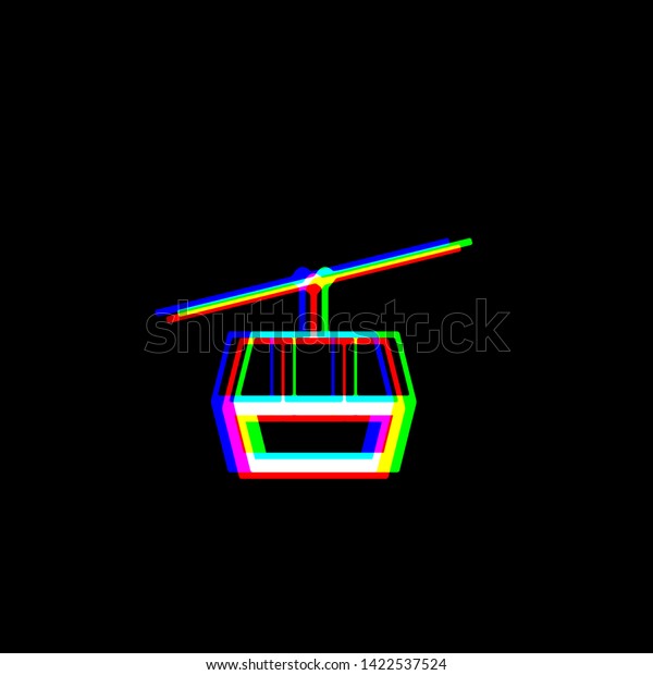 Funicular Cable Car Sign Red Green Stock Vector (Royalty Free ...