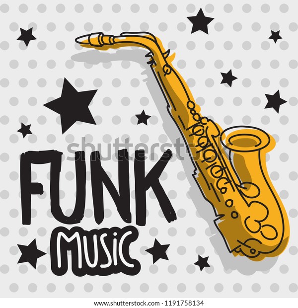 Funk Music Lettering Type Poster Design Stock Vector (Royalty Free ...