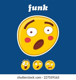 Funk Smiley Set Stock Vector (Royalty Free) 227559163 | Shutterstock
