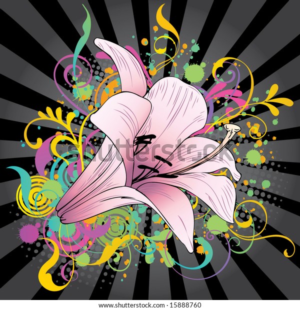 Funky Background Lily 1 Stock Vector (Royalty Free) 15888760 | Shutterstock