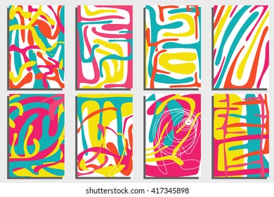 Funky Cards Bright Template Posters Invitations Stock Vector (Royalty ...