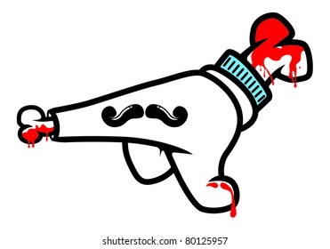 Funky Cartoon Bleeding Hand Stock Vector (Royalty Free) 80125957 ...