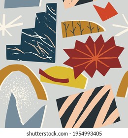 Funky Geometric Shapes Cut Out Collage Stock Vector (Royalty Free ...