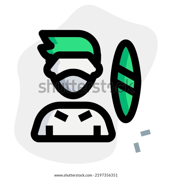 Funky Haired Surfer Handboard Mask Stock Vector (Royalty Free ...