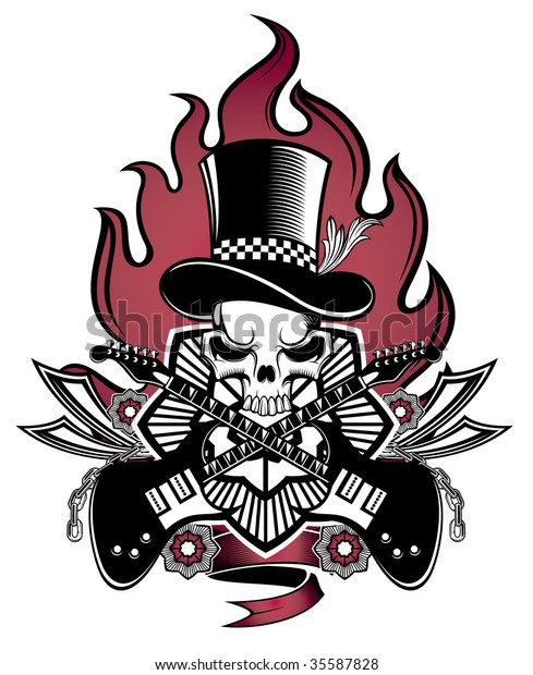 Funky Skull Stock Vector (Royalty Free) 35587828 | Shutterstock