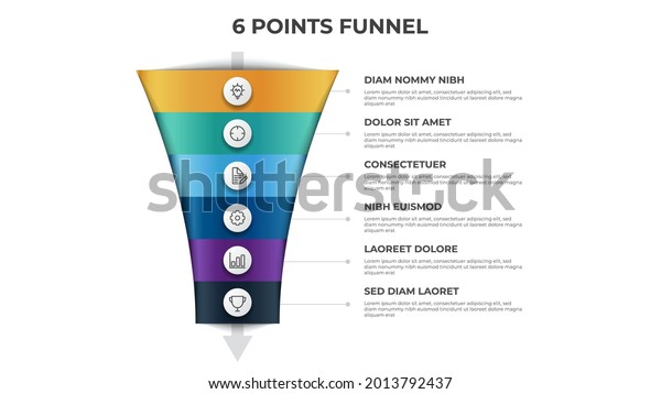 Funnel Arrow Diagram 6 Points Options Stock Vector (Royalty Free ...