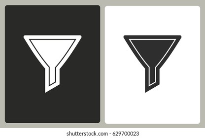 Funnel Black White Vector Icons Illustration Stock Vector (Royalty Free ...