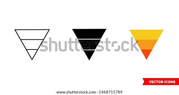 Funnel Diagram Icon 3 Types Color Stock Vector (Royalty Free ...