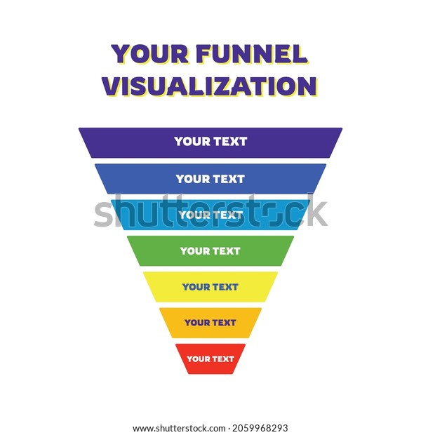 Funnel Diagram Seven Steps Vector Template Stock Vector (Royalty Free ...