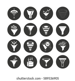 Funnel Filter Icon Set Circle Buttons Stock Vector (Royalty Free ...