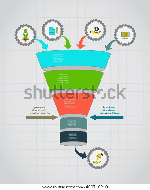 Funnel Flow Chart Infographic Template Design: vector de stock (libre ...