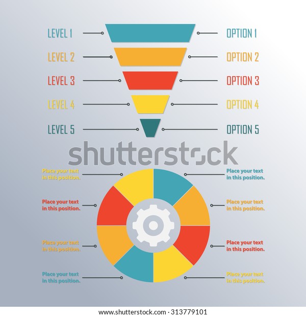 Funnel Symbol Circle Infographics Template Infographic Stock Vector ...