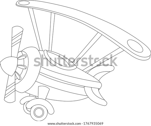 Funny Airplane Cartoon Vector Art Illustration Stock Vector (Royalty ...