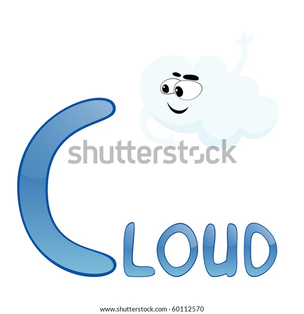 Funny Alphabet Children Cloud Letter C Stock Vector (Royalty Free ...