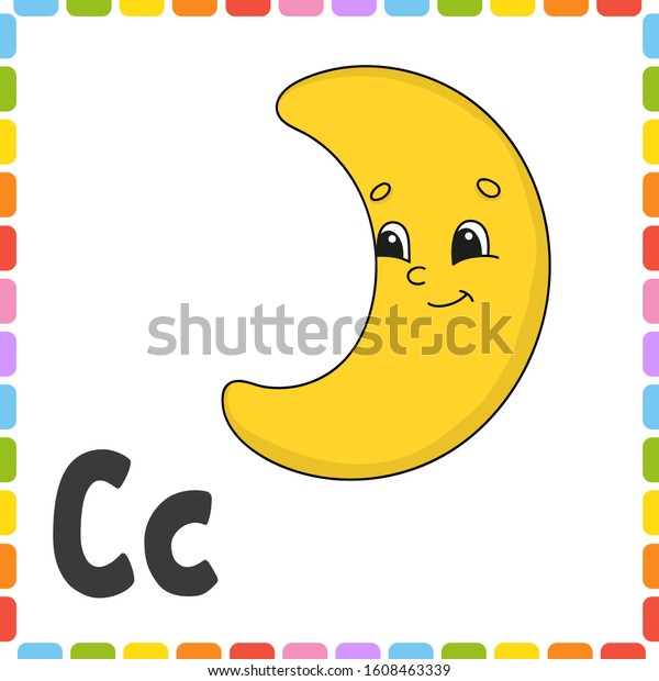 Funny Alphabet Letter C Crescent Abc Stock Vector (Royalty Free) 1608463339