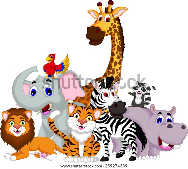 Funny Animal Cartoon Collection: เวกเตอร์สต็อก (ปลอดค่าลิขสิทธิ์ ...
