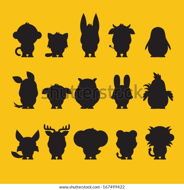 Funny Animal Vector Illustration Icon Set Stock Vector (Royalty Free ...