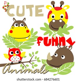 Funny Animals Vector Cartoon Illustration Stock Vector (Royalty Free ...