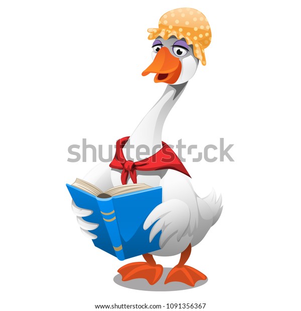 Funny Animated Mother Goose Reading Book Stock Vector (Royalty Free ...