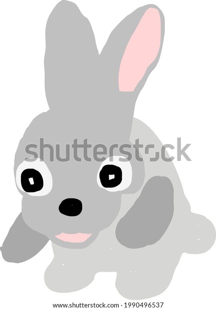 Funny Baby Rabbit Isolated Pet Vector Stock Vector (Royalty Free ...