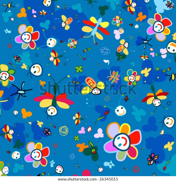 Funny Background Kids Stock Vector (Royalty Free) 26345015