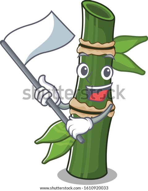 Funny Bamboo Cartoon Character Style Holding Stock Vector (Royalty Free ...