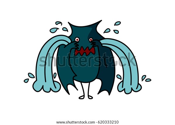 Funny Bat Crying Vector Illustration Isolated 스톡 벡터(로열티 프리) 620333210 ...