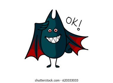 Funny Bat Waving Hello Vector Illustration Stock Vector (Royalty Free ...
