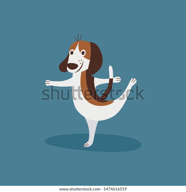 Funny Beagle Doing Ballet Happy Dancing Stock Vector (Royalty Free ...